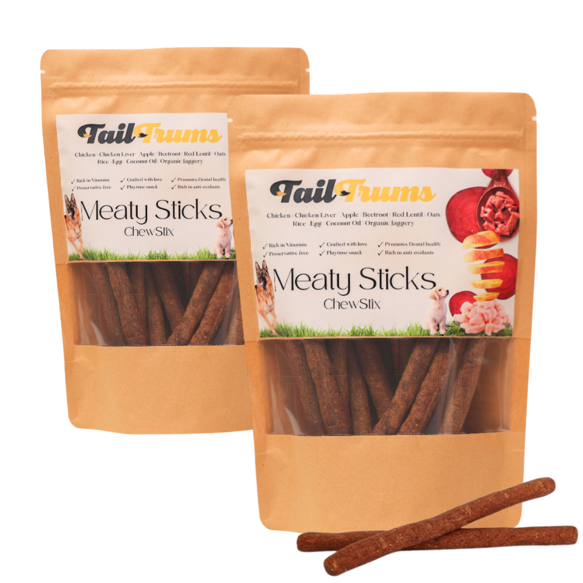 Buy TailTrums Chicken Meaty Sticks Combo 900g | Protein Dog Food
